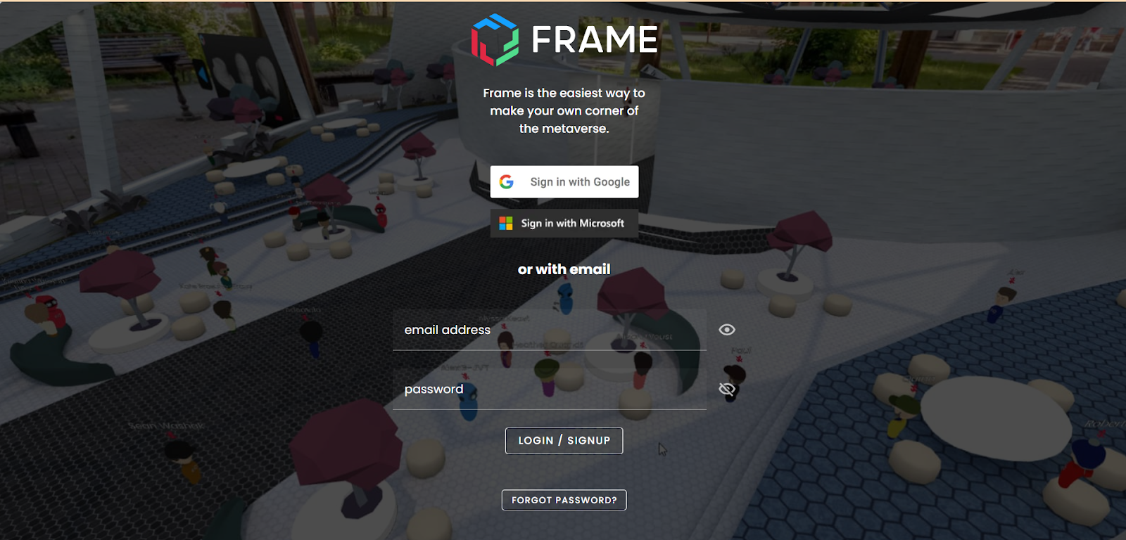 Creación de una cuenta en Frame VR