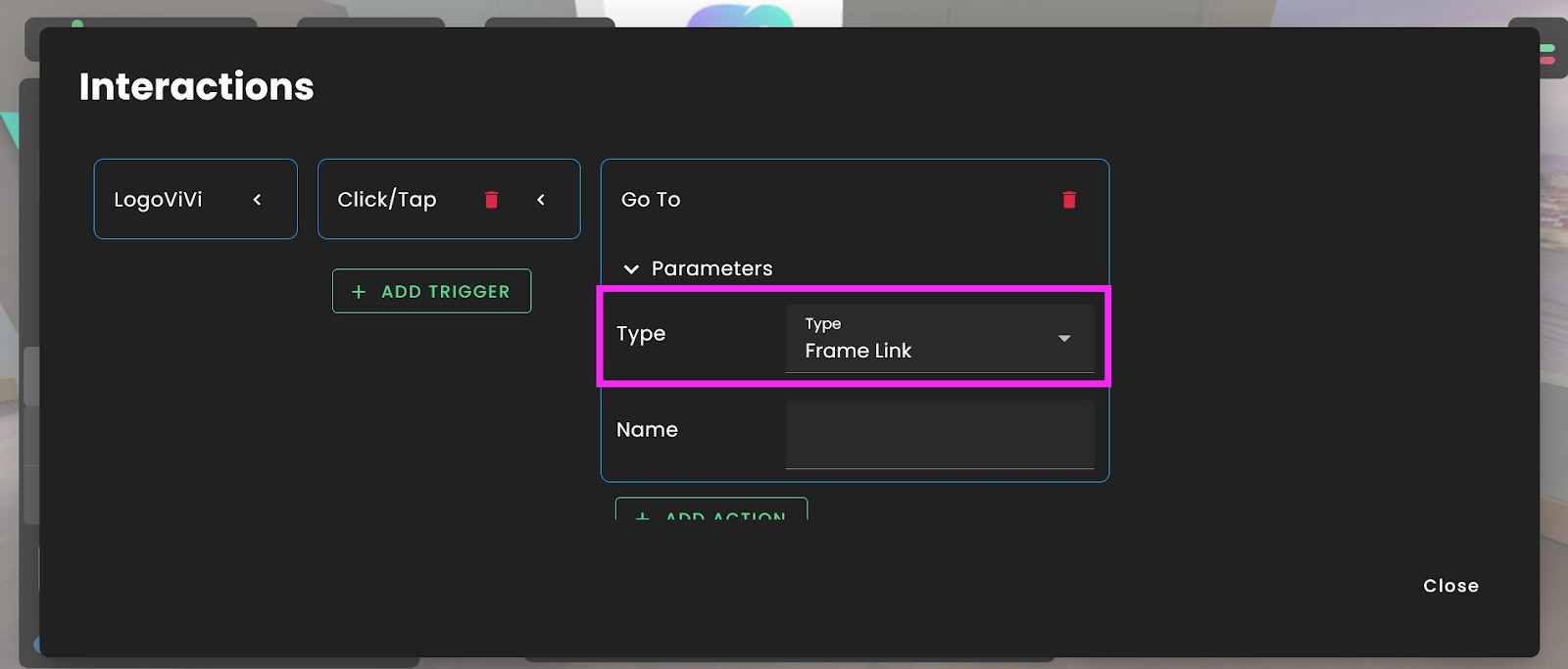 Cómo agregar interacciones personalizadas en FrameVR